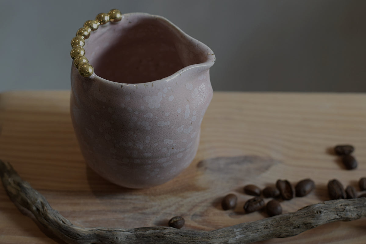 Pink Crystal Milk Pitcher Mini #2 – Terra Ceramics Prague